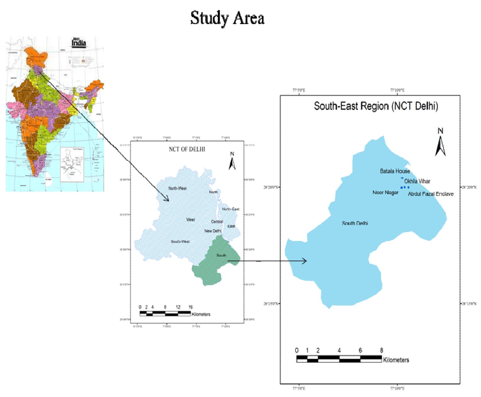 Map showing the location of the study region random male