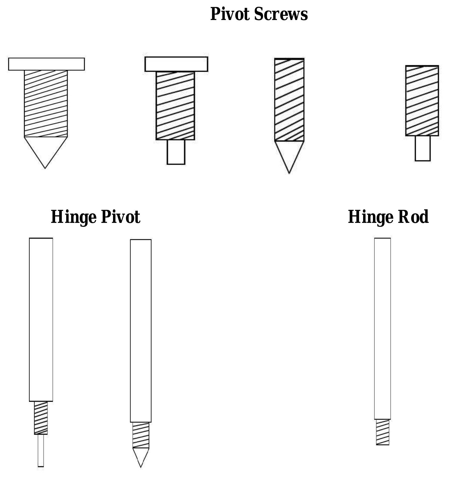 There are seven types of screws used to hold the keys onto a