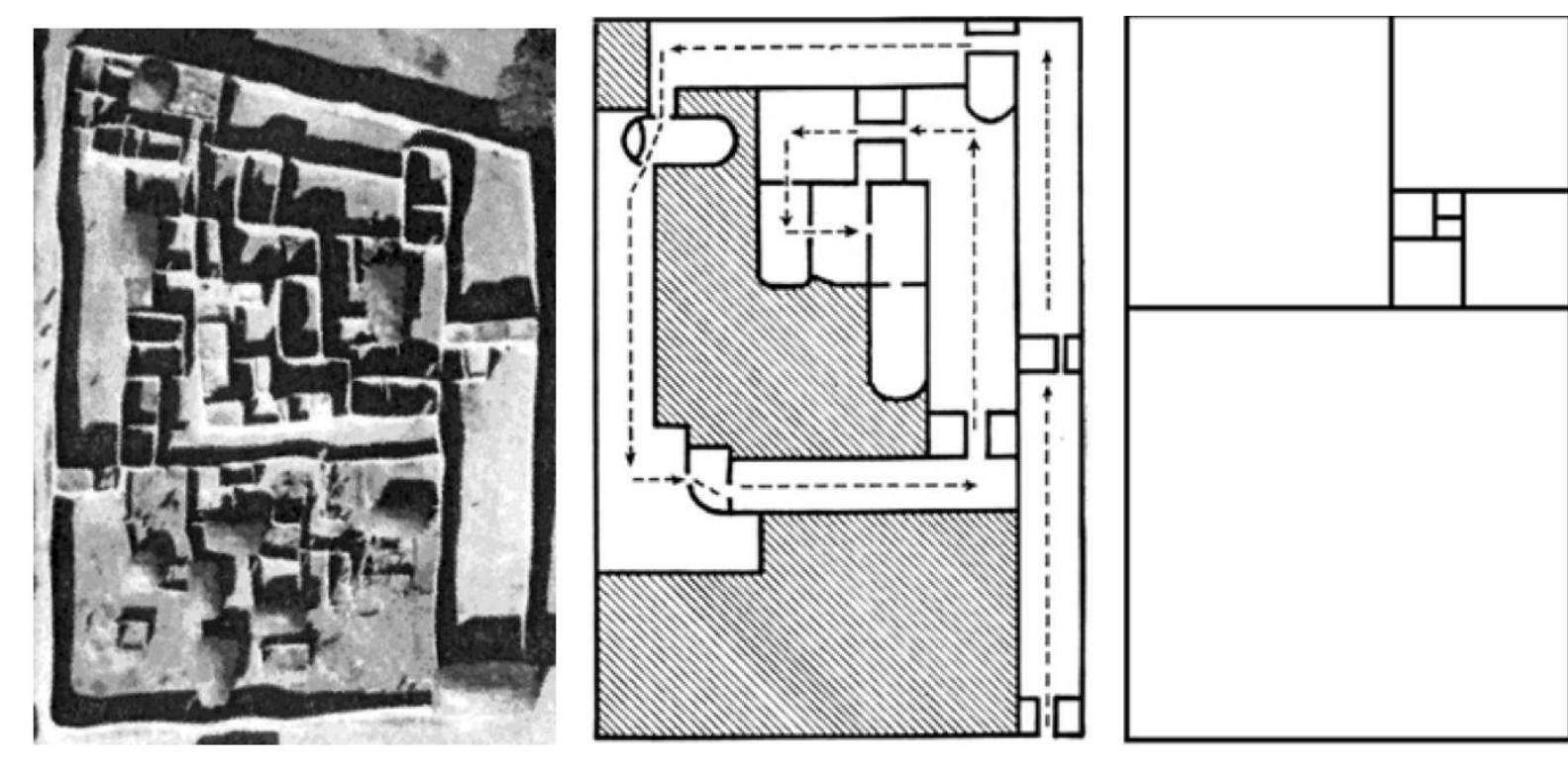 From left to right: aerial photo of palace of chief in