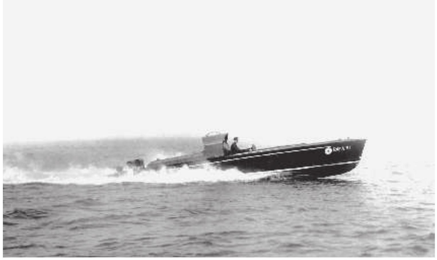 Target boat a191 at top speed (30 m.p.h.) probably late