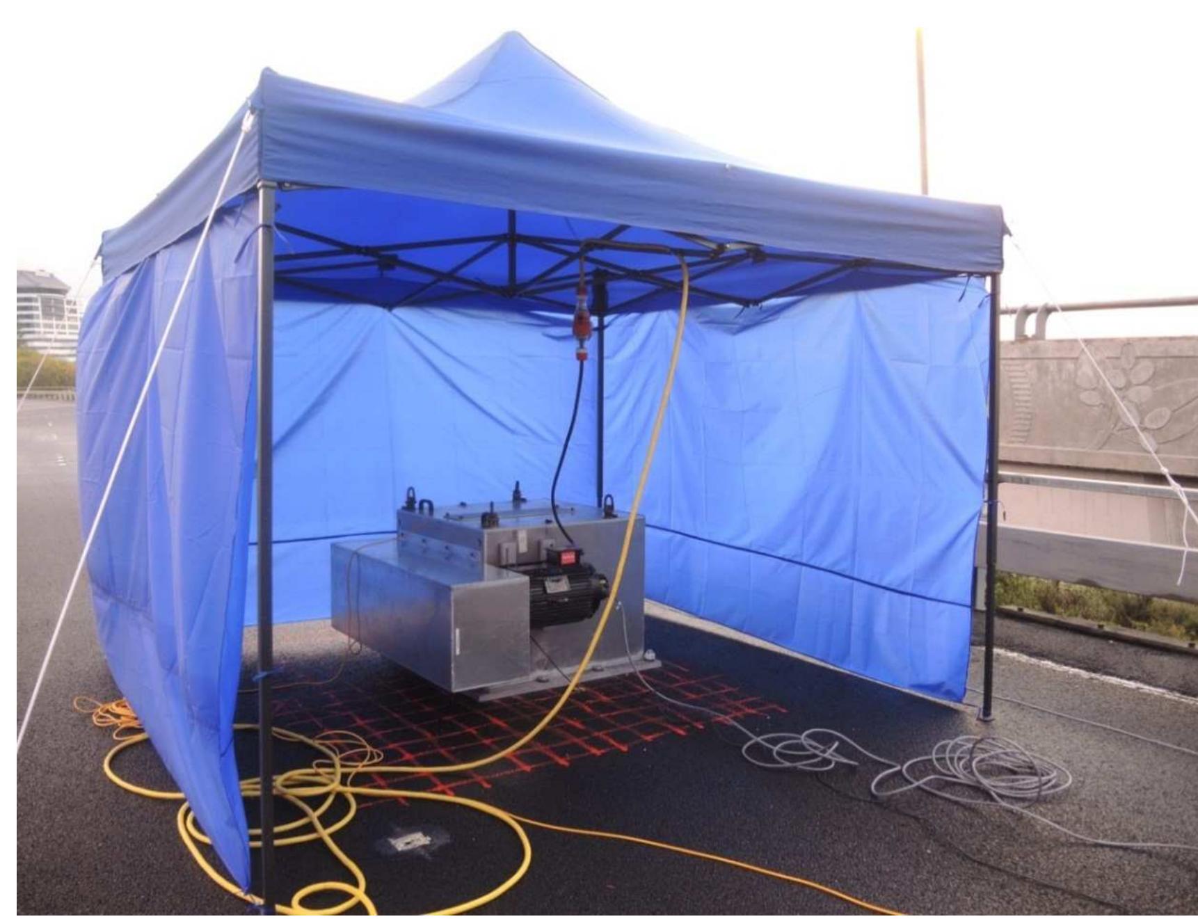 Figure 70 - Forced and ambient vibration testing of full