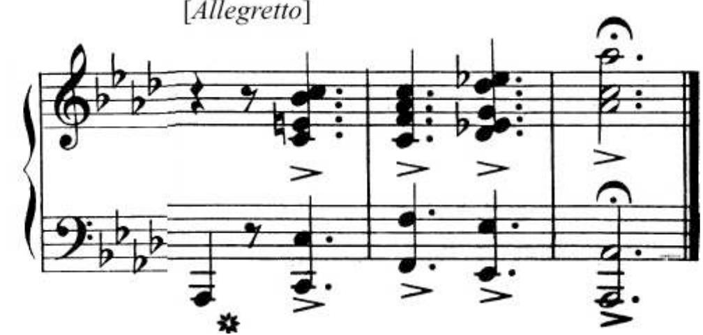 Example 19. chopin, ballade in ab, op. 47, last two bars
