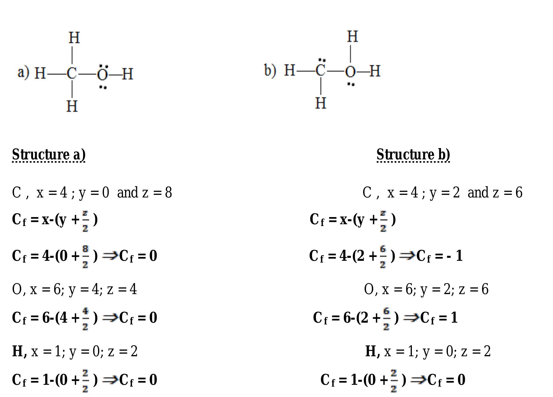 Following possible structures using the formal charge