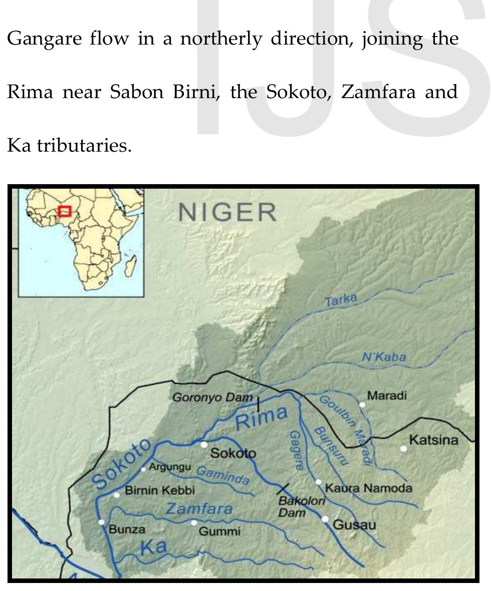 Drainage system showing two important rivers (sokoto and