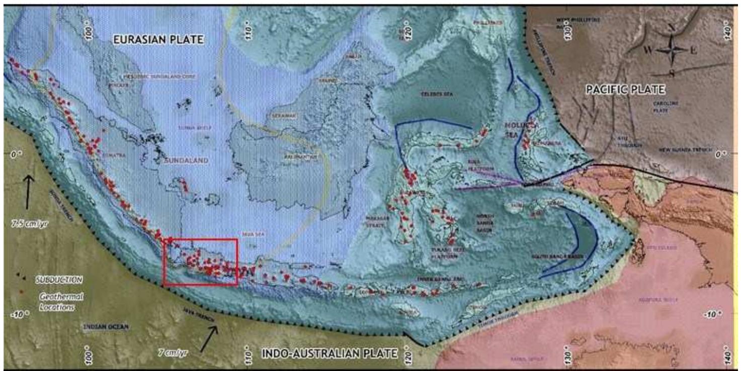Java is located at the southern part of sunda land of