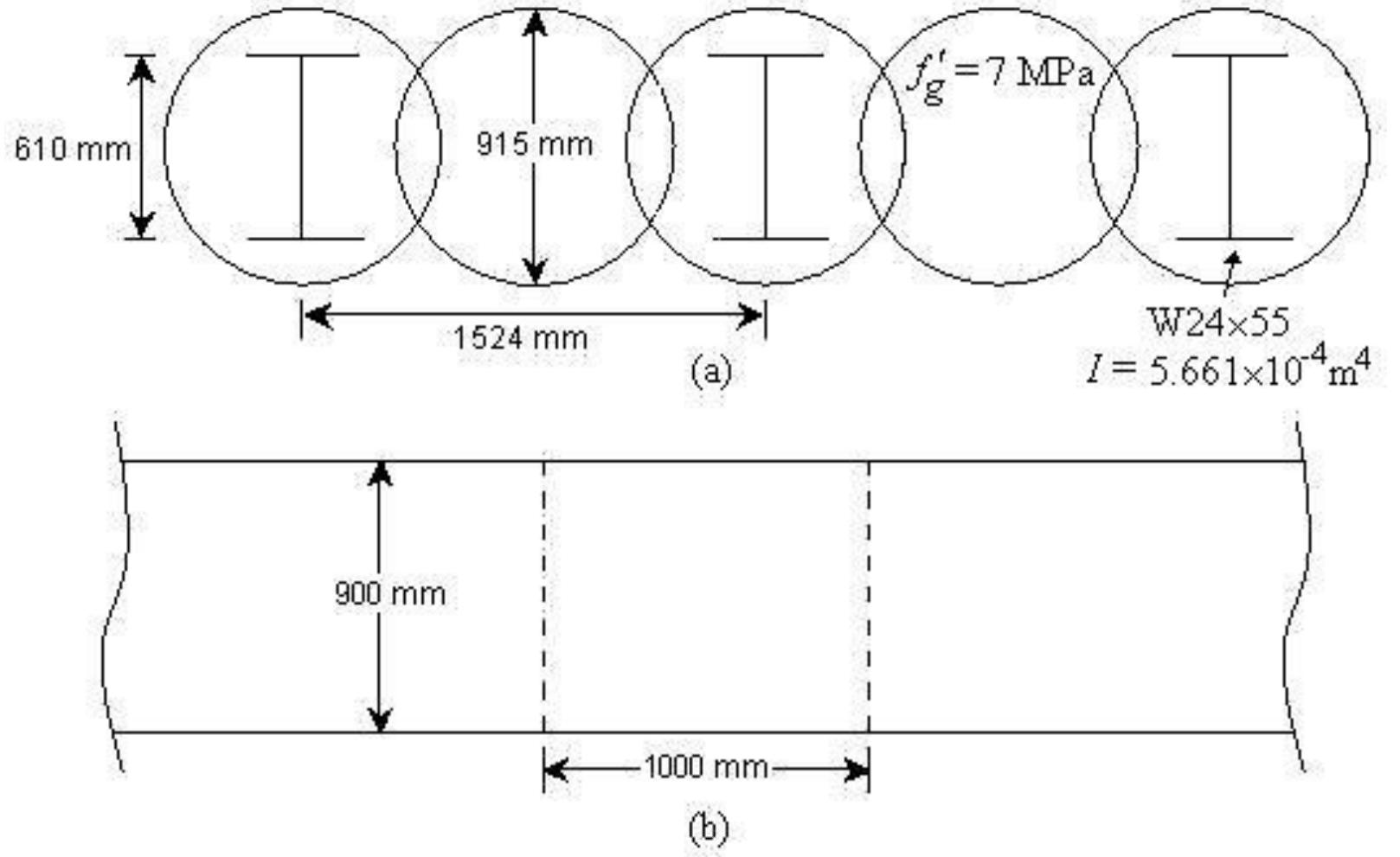 A.5 - secant pile wall: (a) as constructed; (b) as modeled