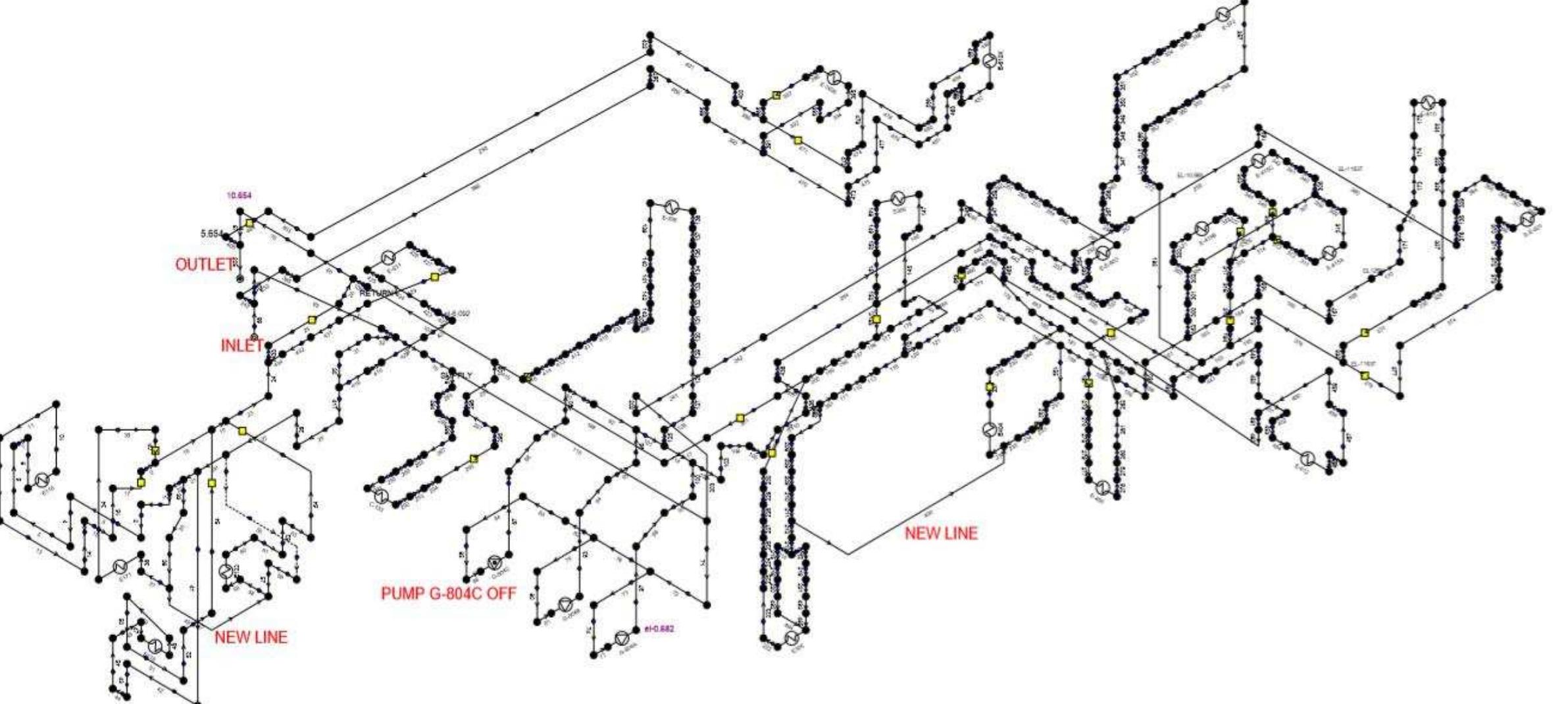 Figure 4 - PIPE NETWORK ANALYSIS OF A COMPLEX FLOW SYSTEM