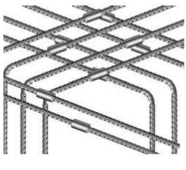 Lap splices double the number of bars leading to rebar