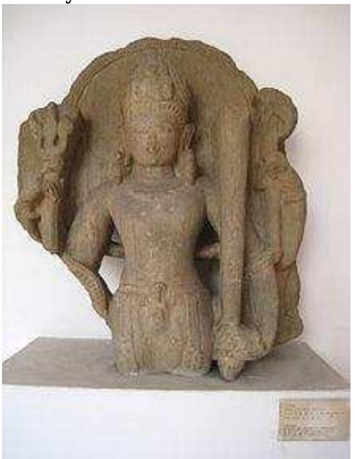 Statue of lakulisha, pratihara, 9th century ce."according to
