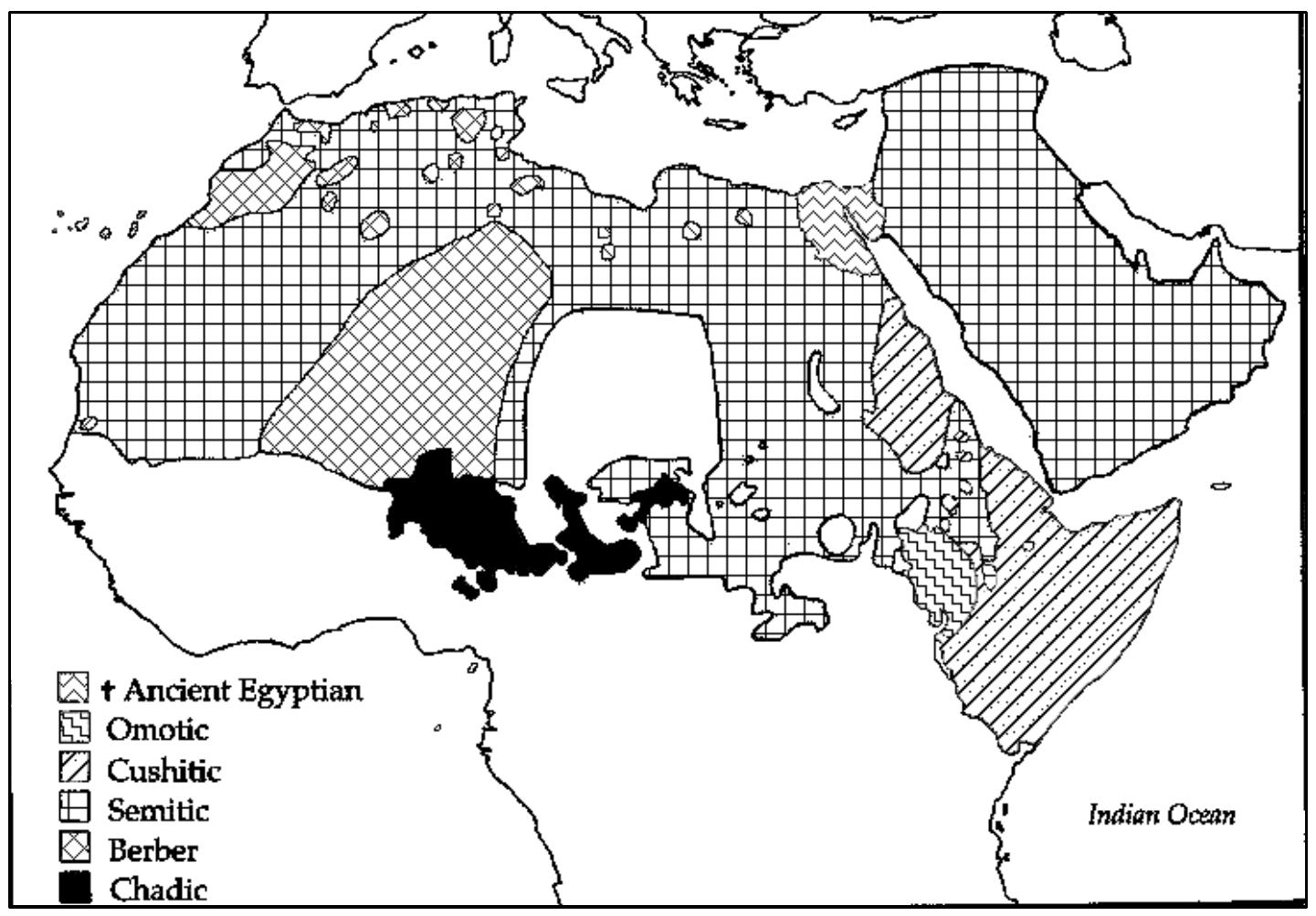 The following map shows the present-day distribution of the