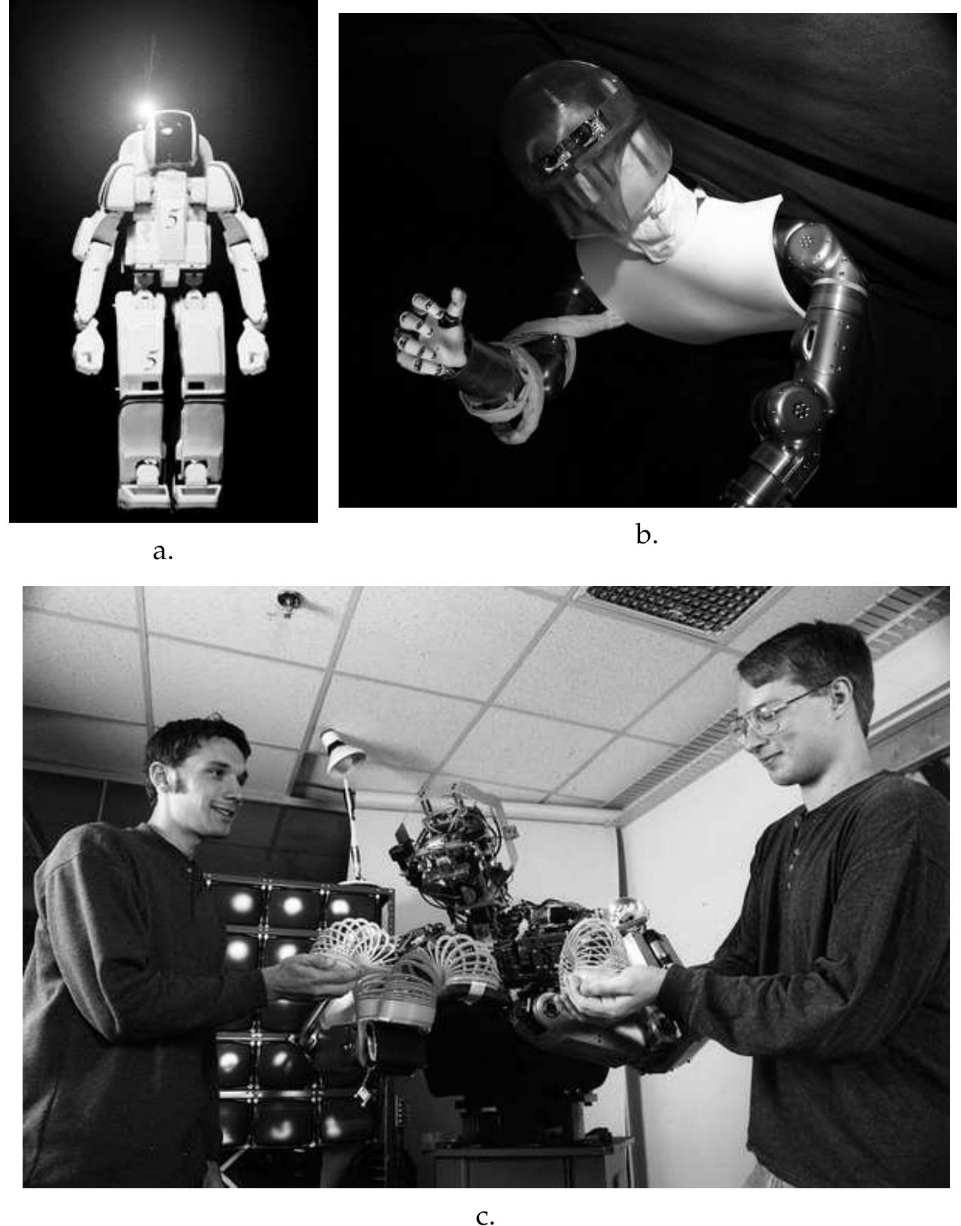 8 humanoid robots: a.) the honda humanoid robot (photograph