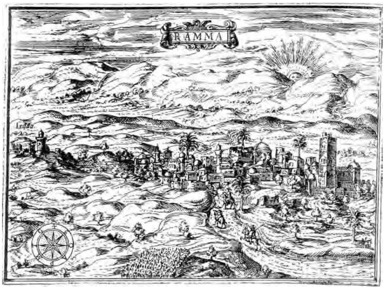 The city of ramla. etching by bonifacio dalmata, after