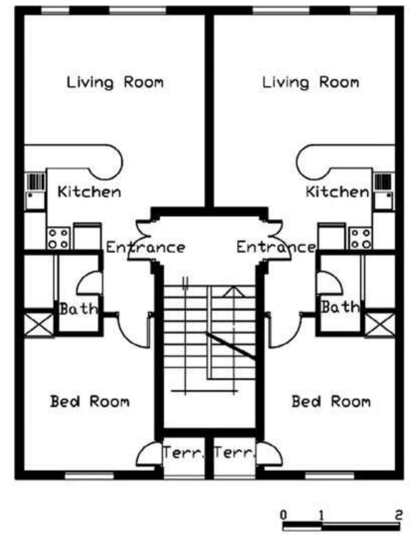 A typical floor plan for a lot with 200 sqm