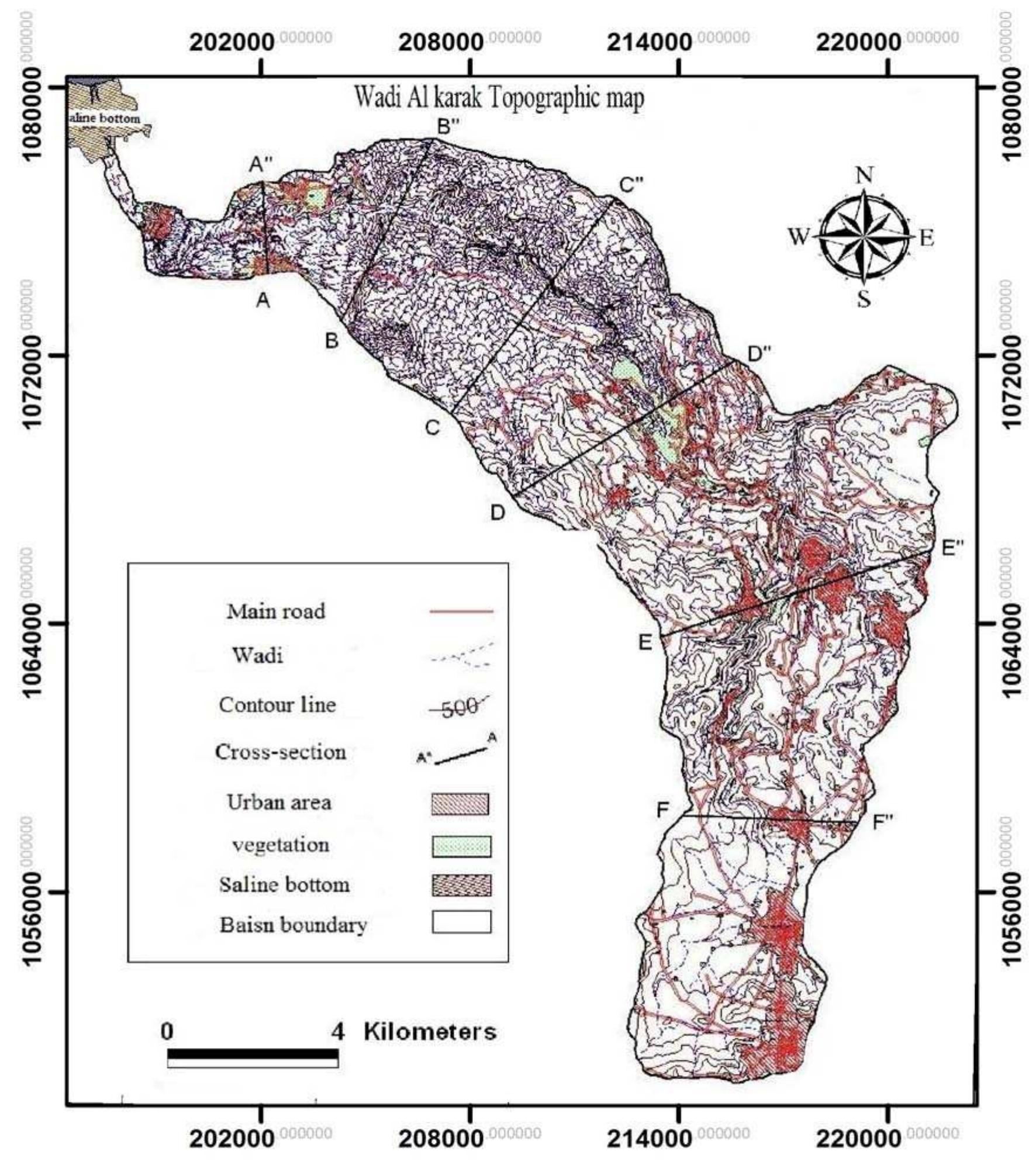 Source : royal geographic center al karak map ,scale 1/50000