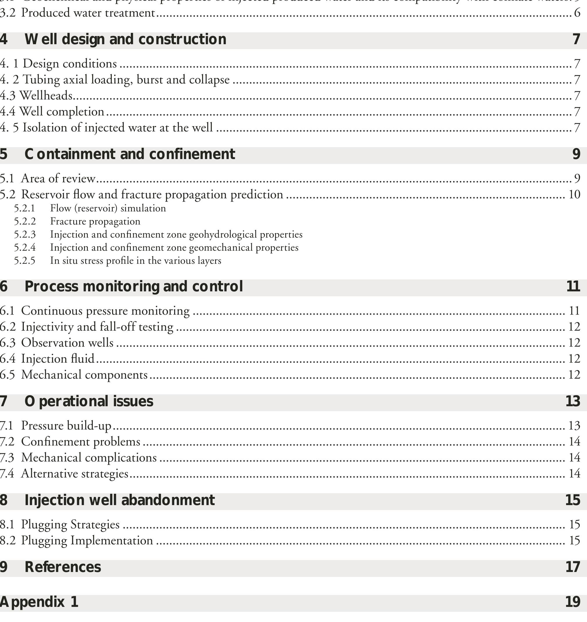 Table 2 - Guideline for Produced Water Injection