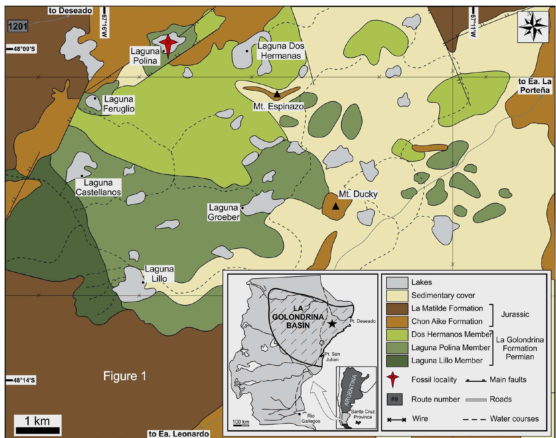 Geological map of the area from where the fossils were