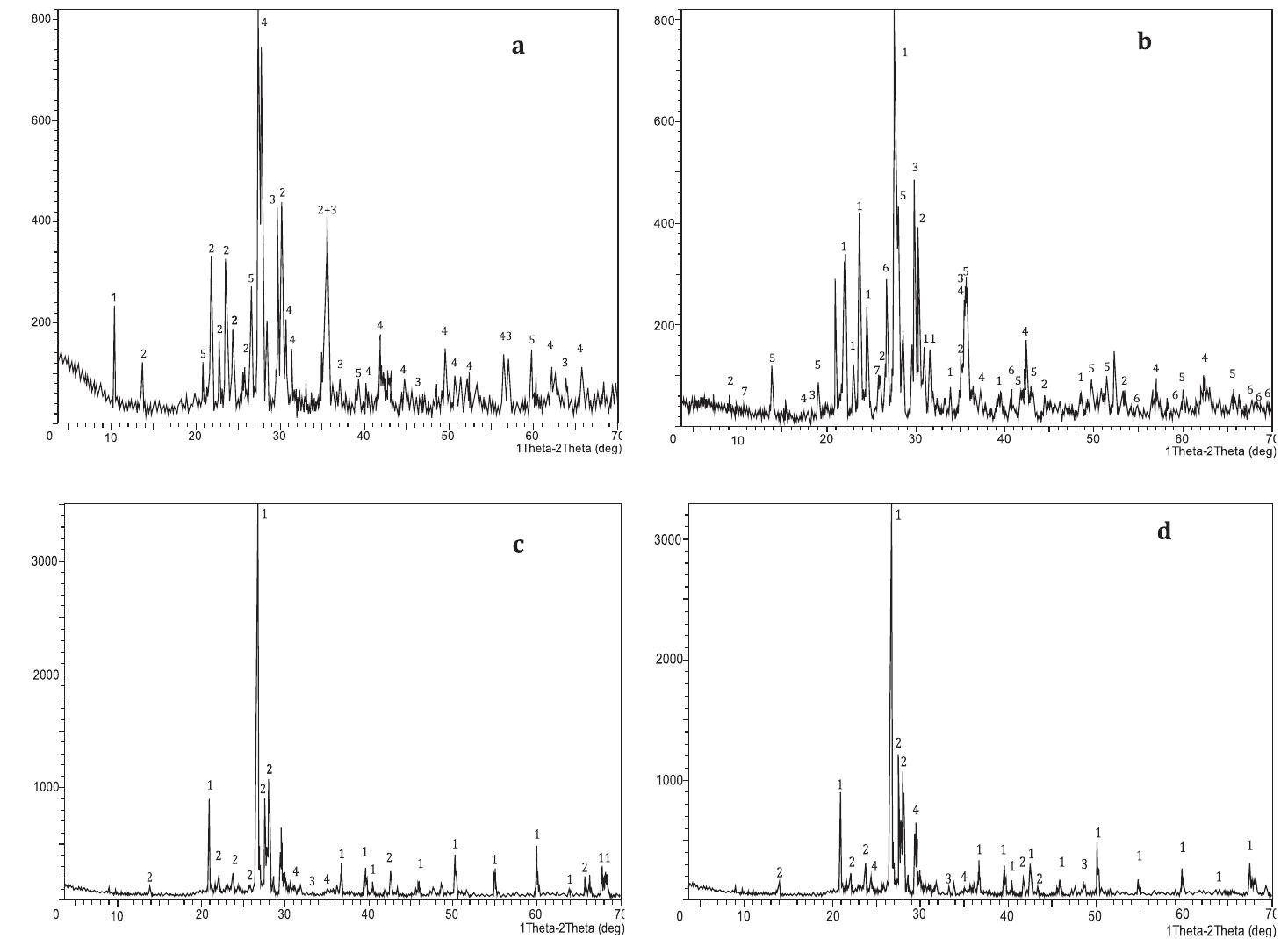 X-ray diffraction patterns for the beach sands: (a) sample