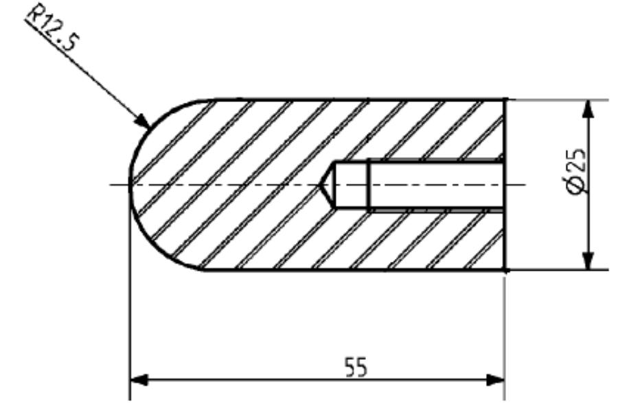Schematic representation of rod electrode.