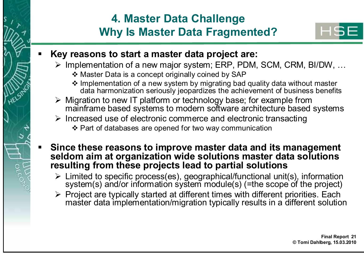 Figure 21 - Master Data Management “Best Practices”
