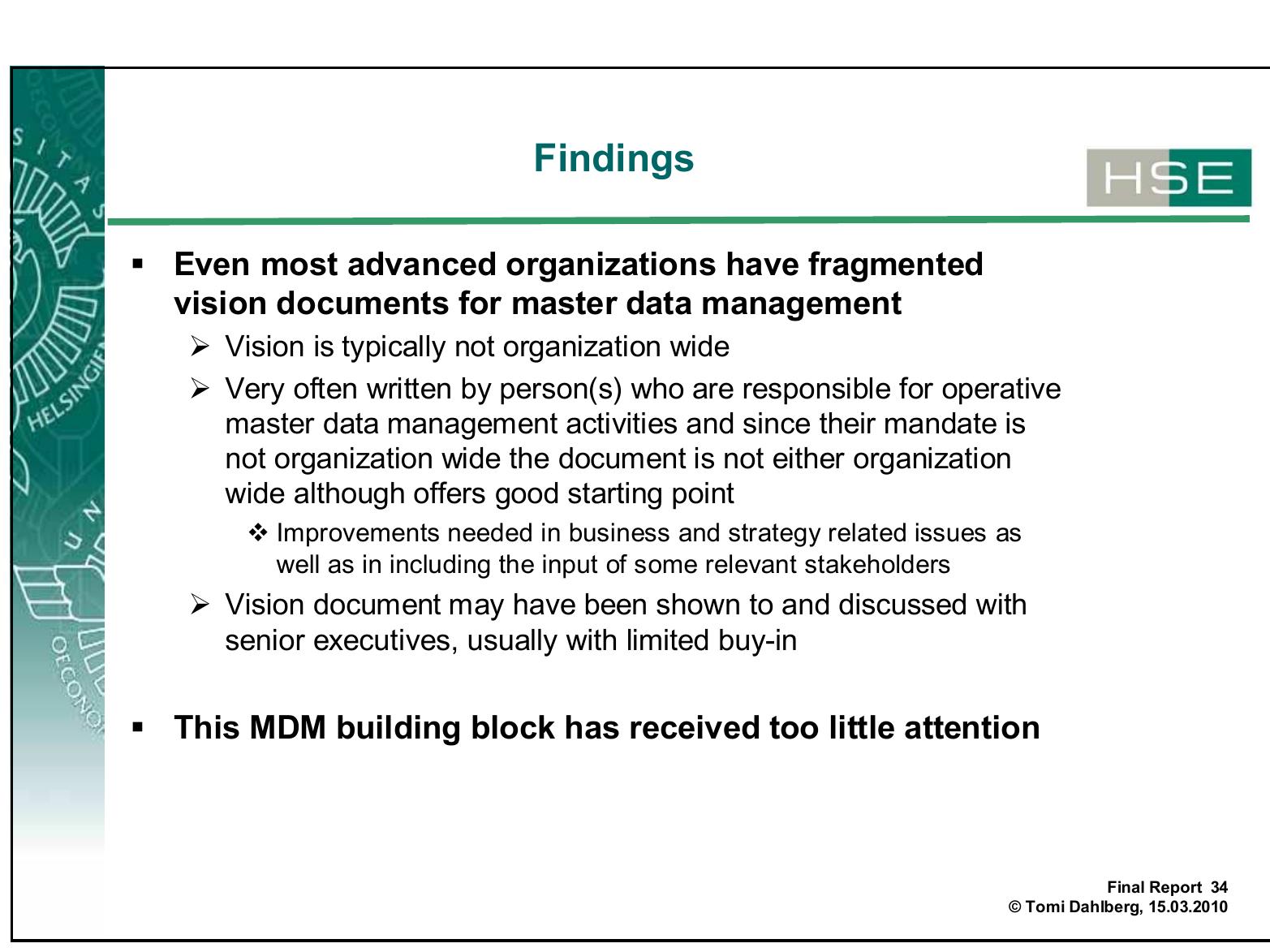 Figure 35 - Master Data Management “Best Practices”