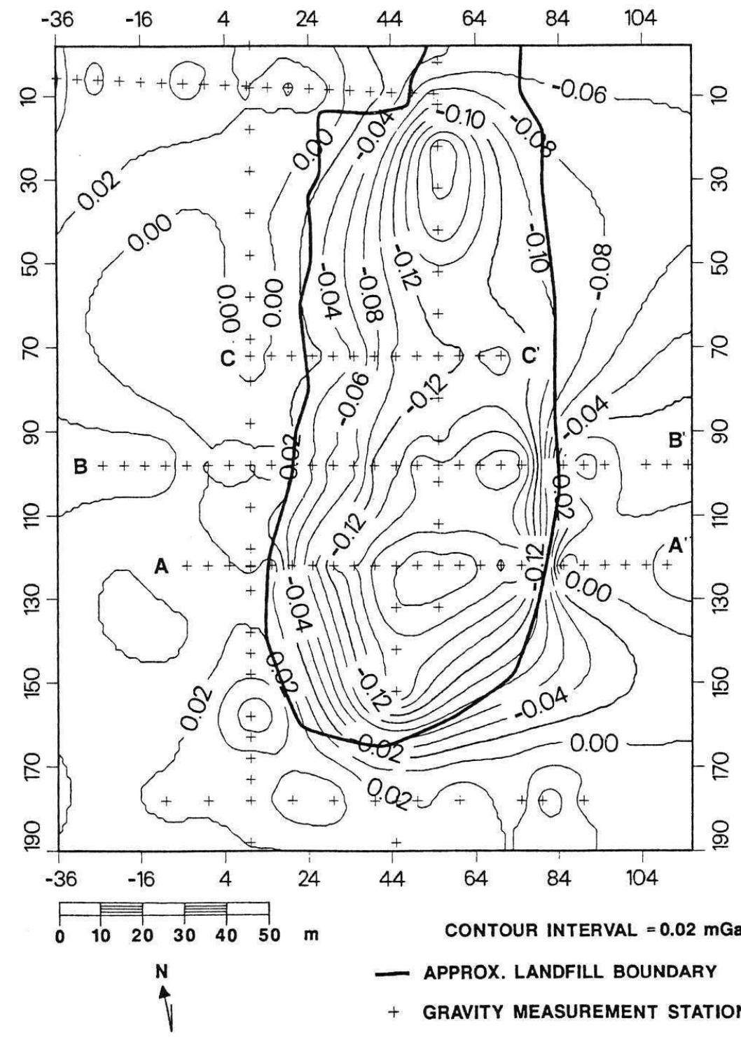 16 residual gravity anomaly contour map of the thomas farm