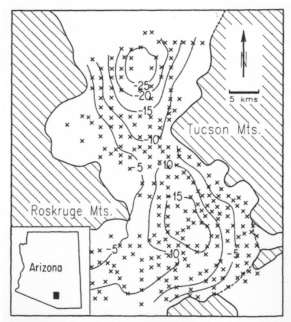 30 residual bouguer gravity anomaly map of the avra valley,
