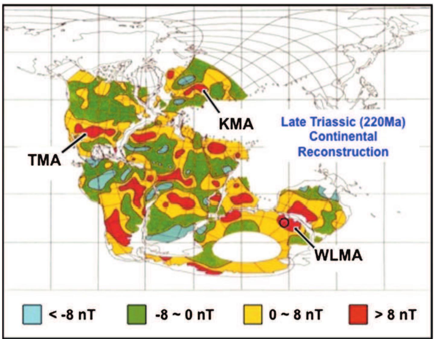12 pangea (smith et al., 1981) and magsat scalar total