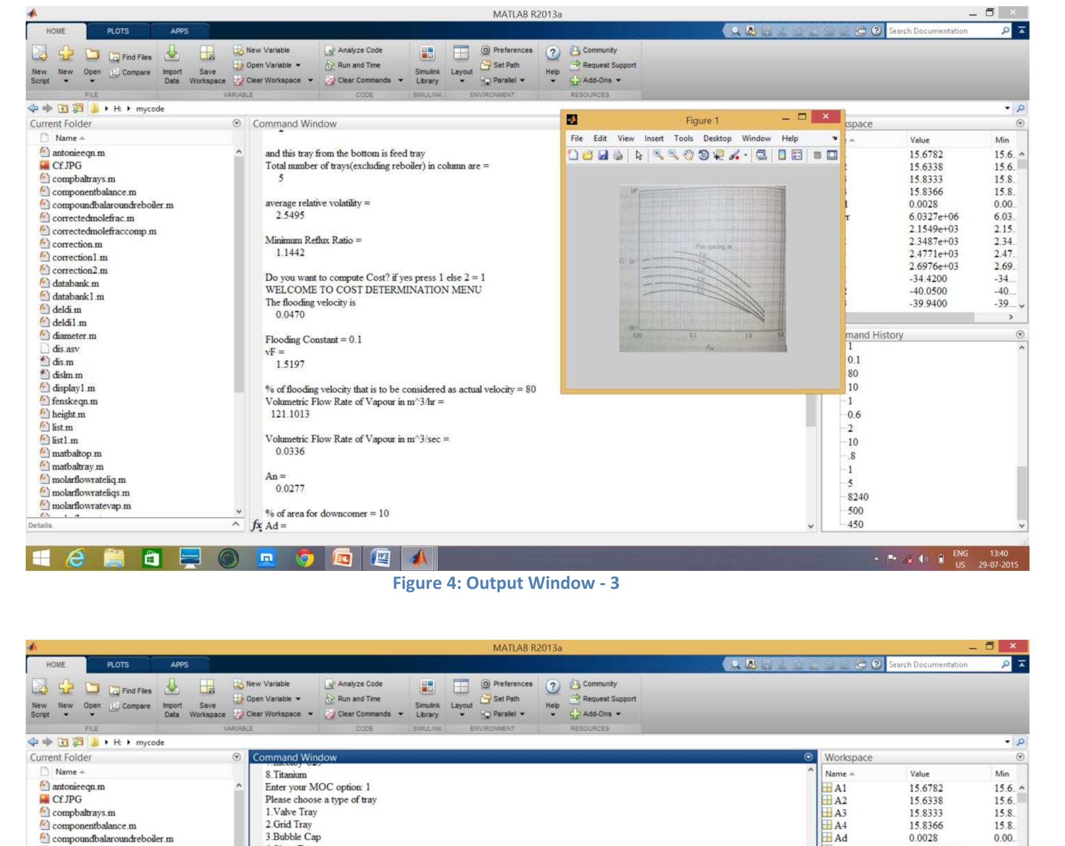 Figure 3 - DESIGN OF DISTILLATION COLUMN USING MATLAB FOR