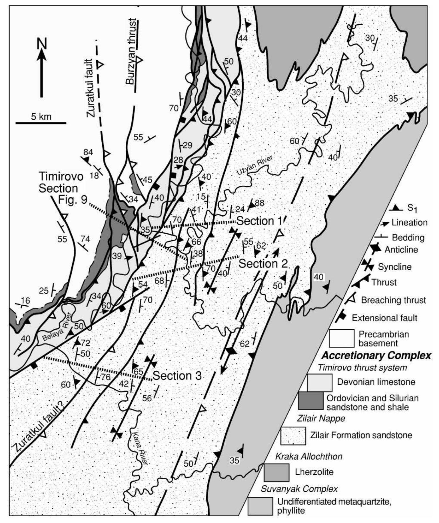 Detailed structural geology map of a part of the zilair