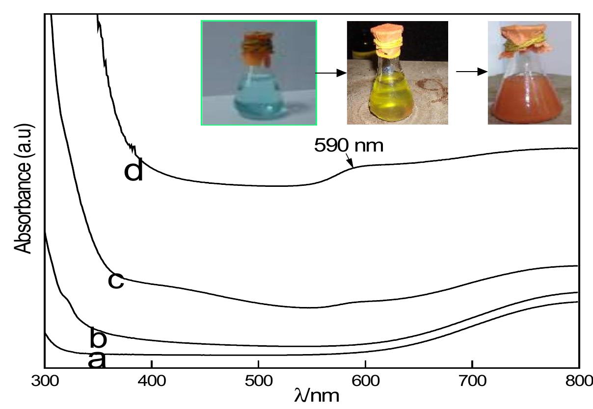 Uv-vis spectral evolution during the formation of copper