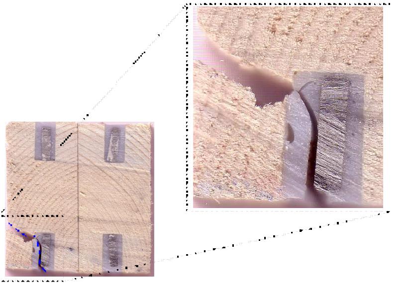 Example of failure in a steel repaired . beam under flexure