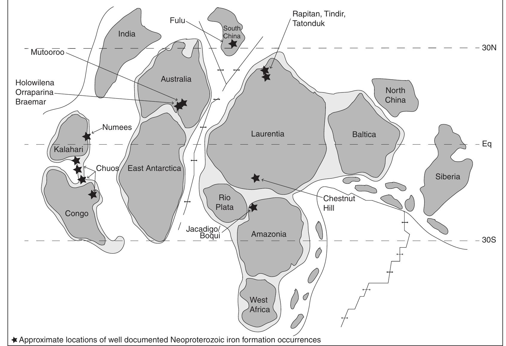 Paleogeographic distribution of nif based on the rodinia