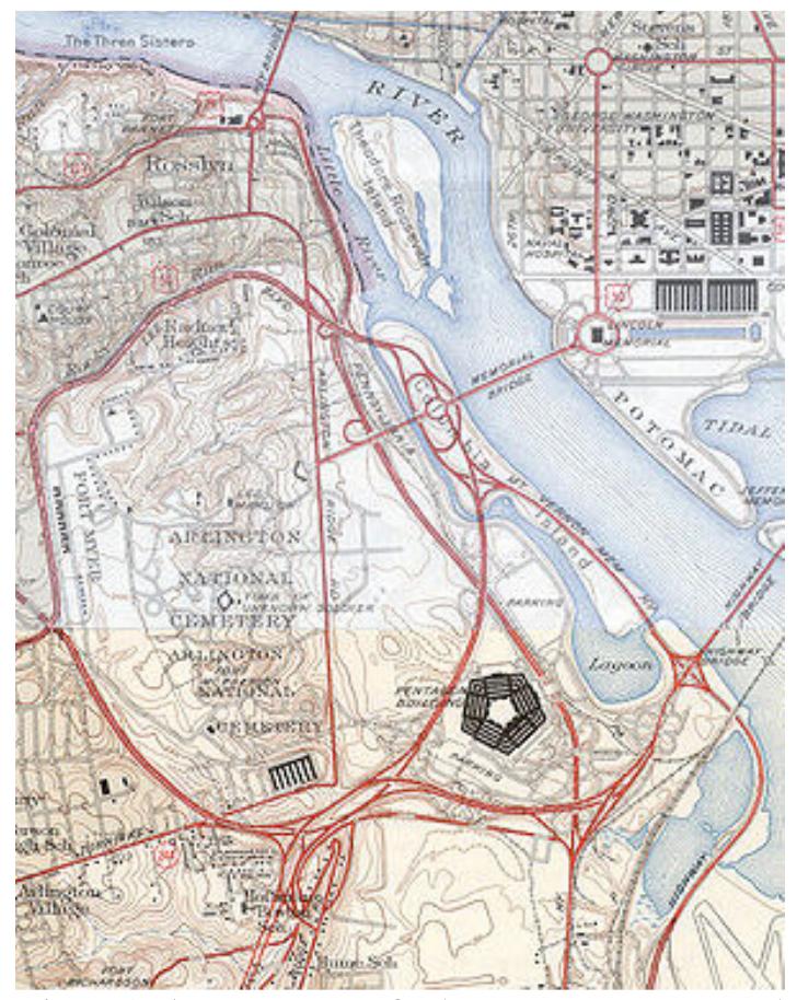 (4-5a): map of the pentagon road network