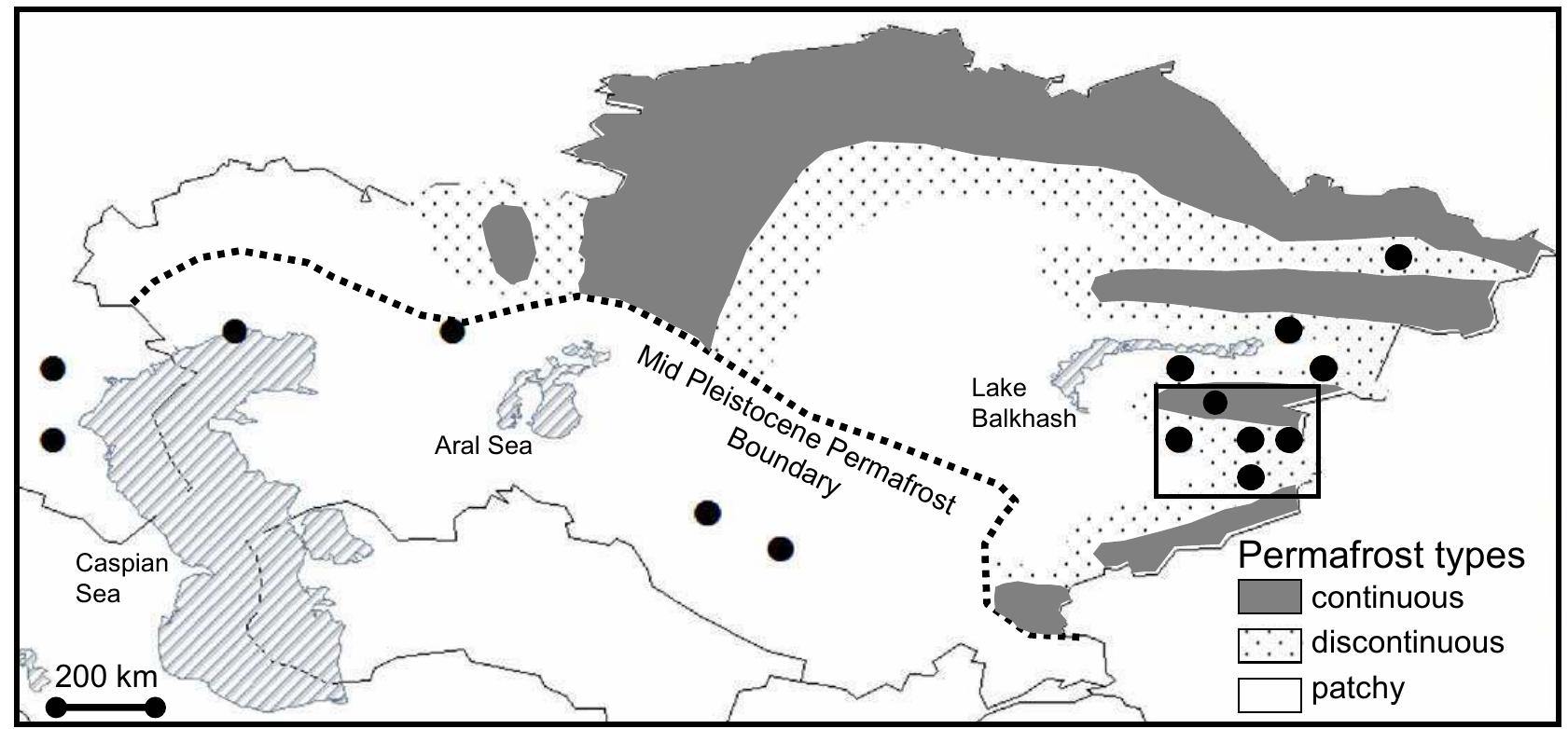 Reconstruction of pleistocene permafrost in kazakhstan,