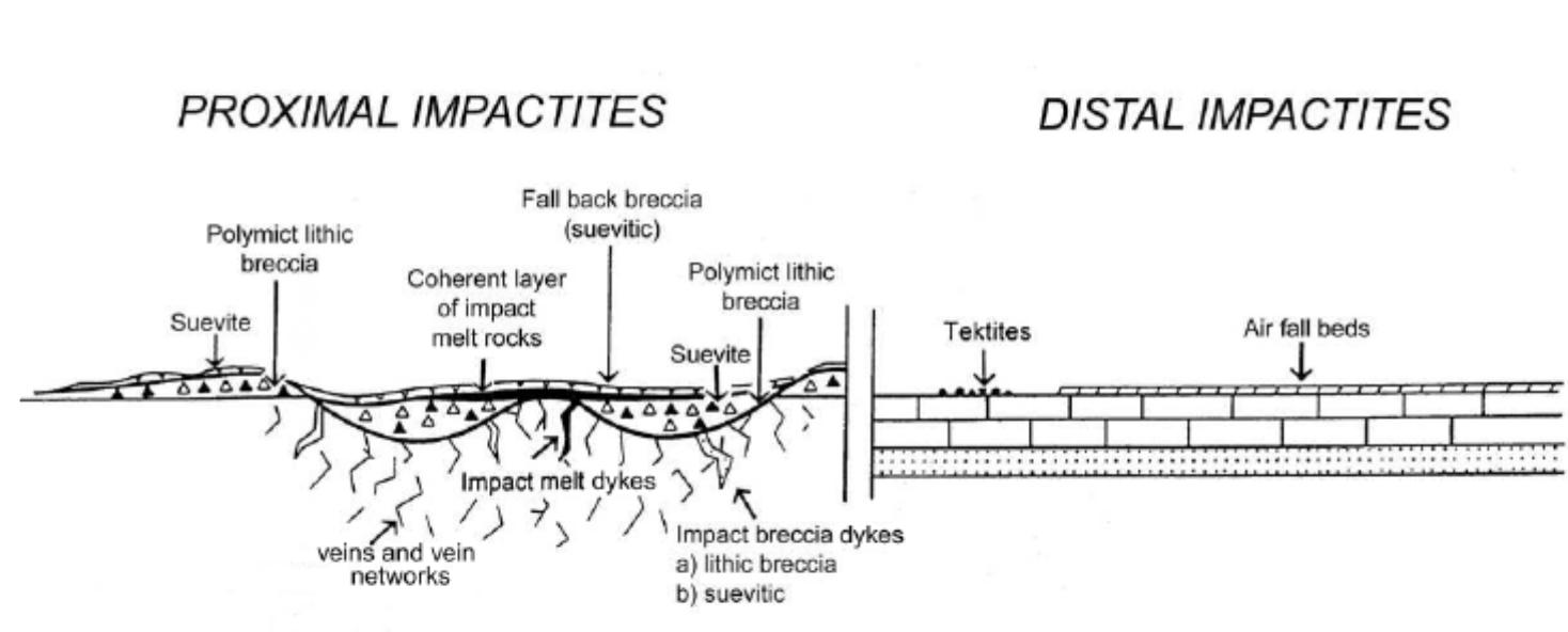 7. simplified cross section of a complex terrestrial impact