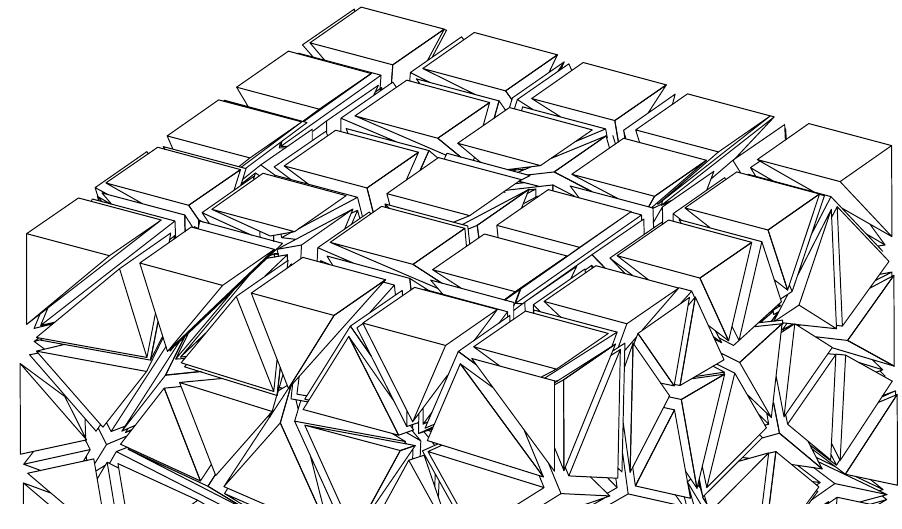Exploded view of pyramids formed using tetrahedral