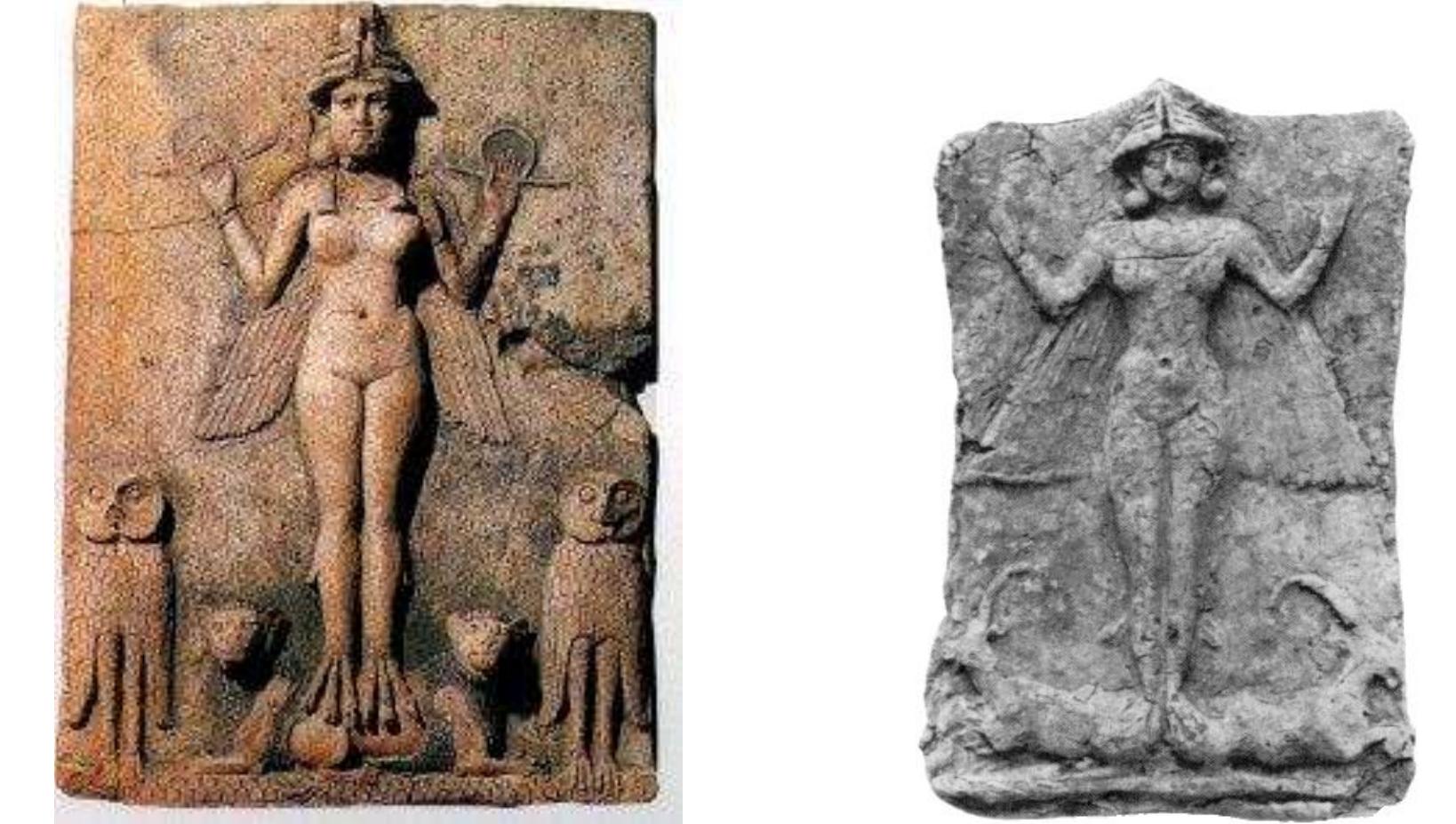 On this sumerian basin of steatite 1s depicted a god holding