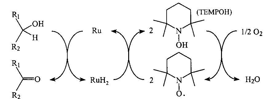 Schematic mechanism of ru/tempo catalyzed aerobic oxidation
