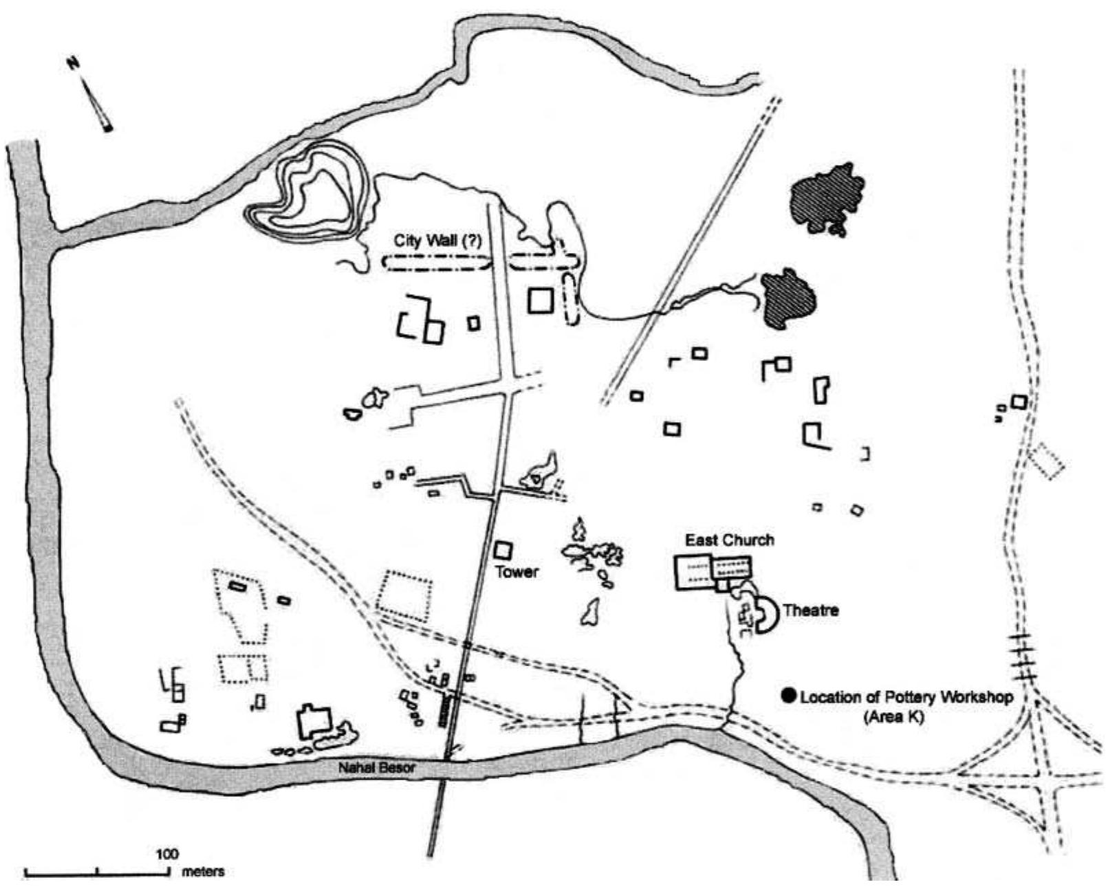‘ig. 2. site plan of elusa (adapted from negev 1993, 379).