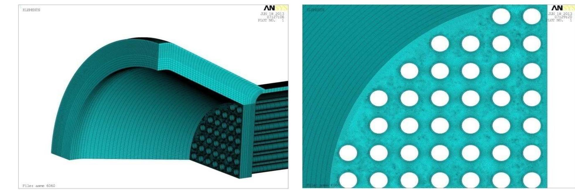 ‘igure 4 meshed model of tema heat exchanger