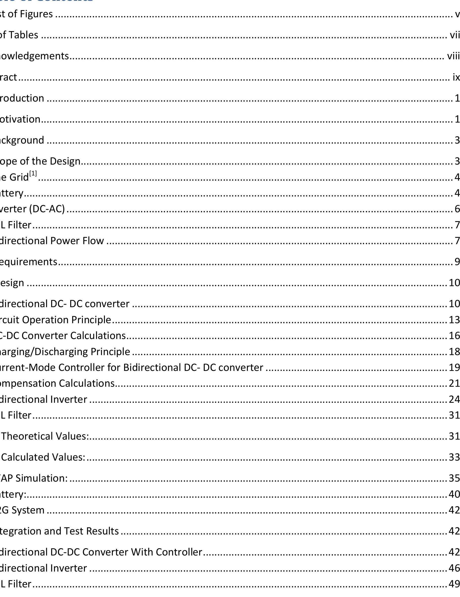 Table 1 Design And Simulation Of V2g Bidirectional