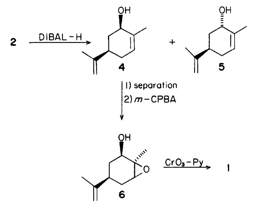 Stereocontrolled synthesis of trans-carvone oxide. h