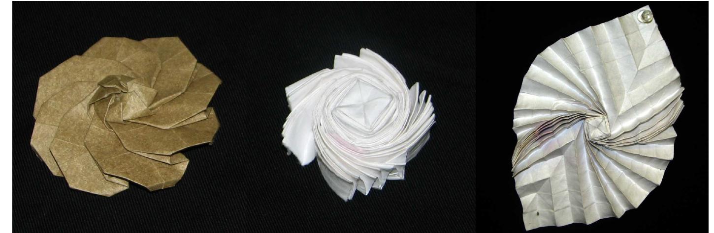 Example of an origami structure (left) and flasher hat
