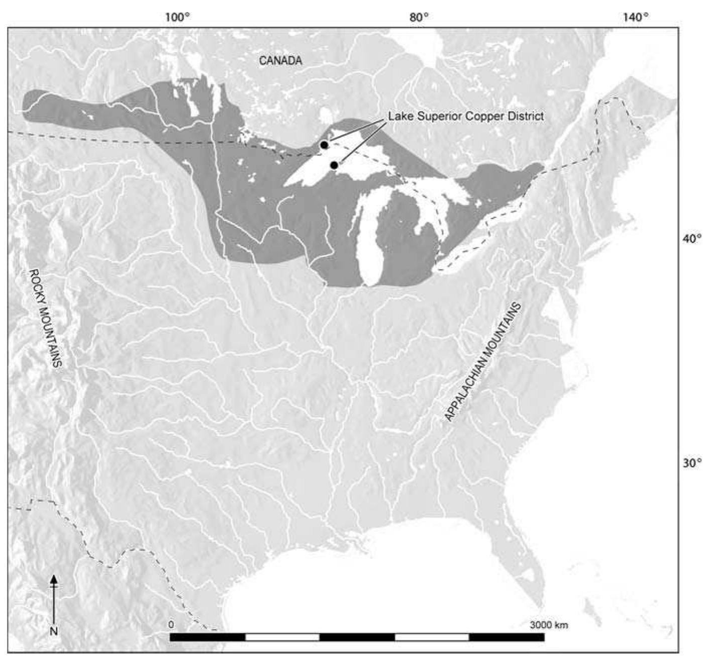 Map showing the major copper-bearing zones of the lake