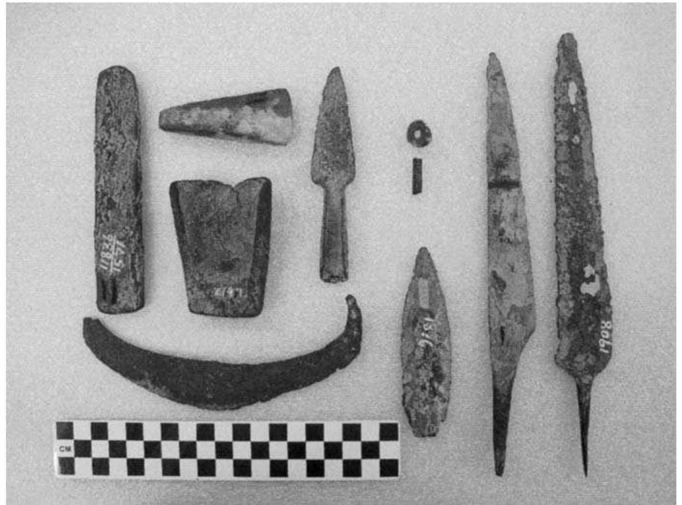 Examples of old copper complex copper artifacts from various