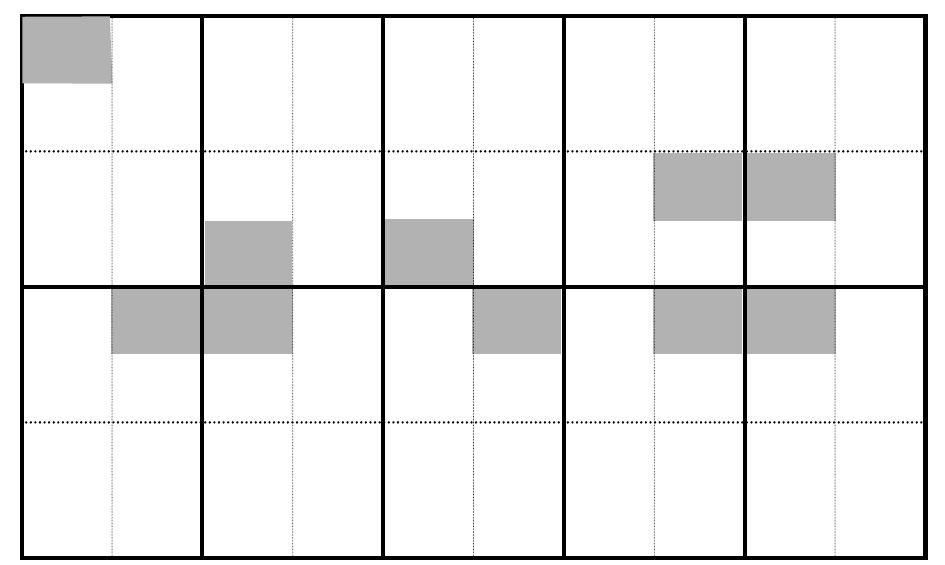 A hypothetical animal enclosure containing 10 small but