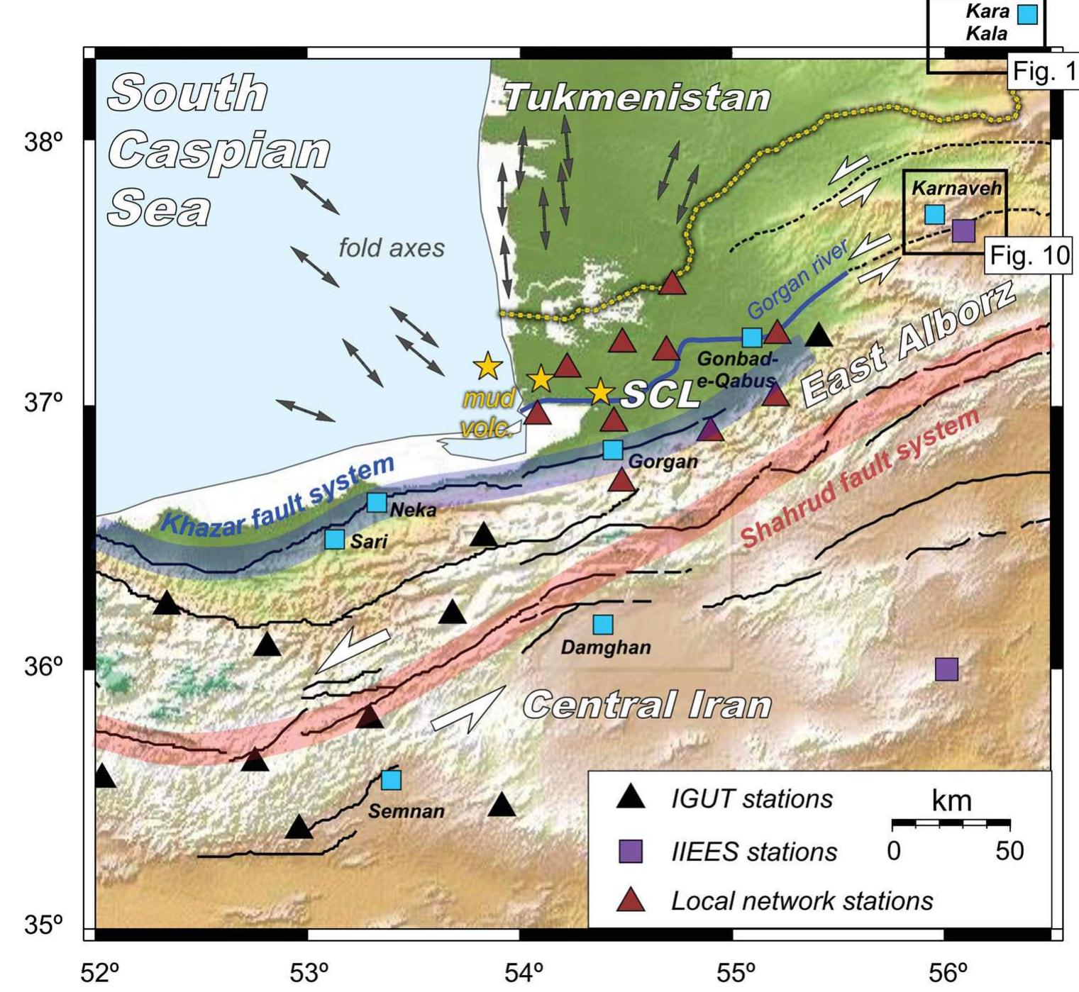 Map showing the location of both permanent and temporary