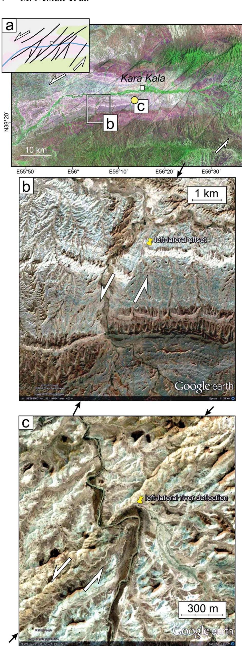 (a) landsat7 satellite image of the western kopeh dagh moun-