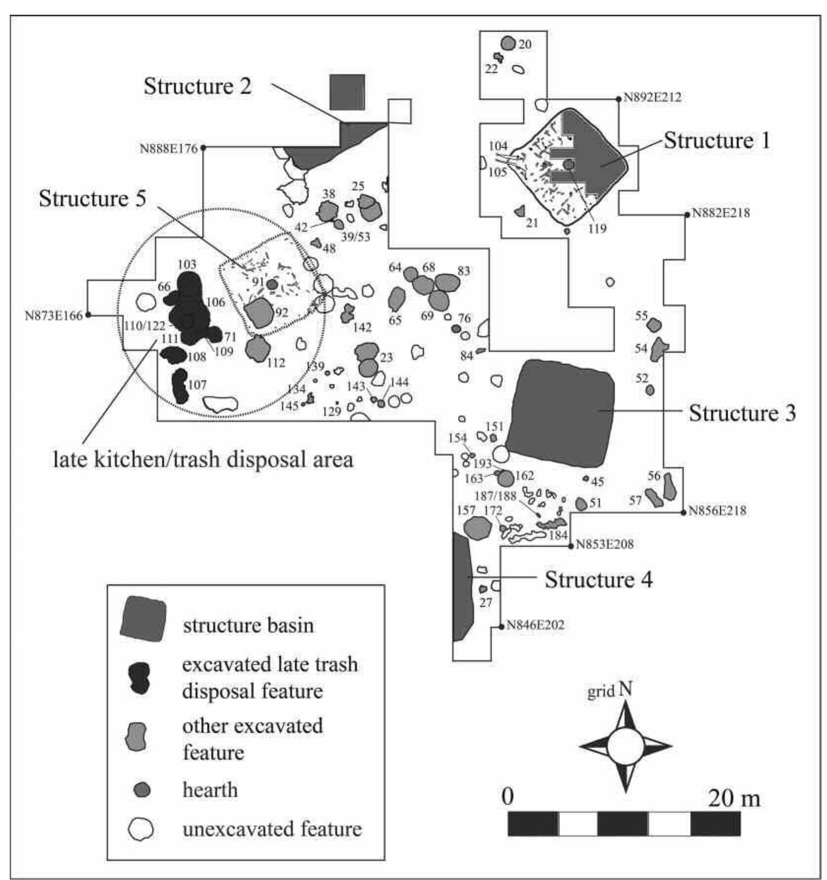 Plan map of spanish compound, second-phase buildings and