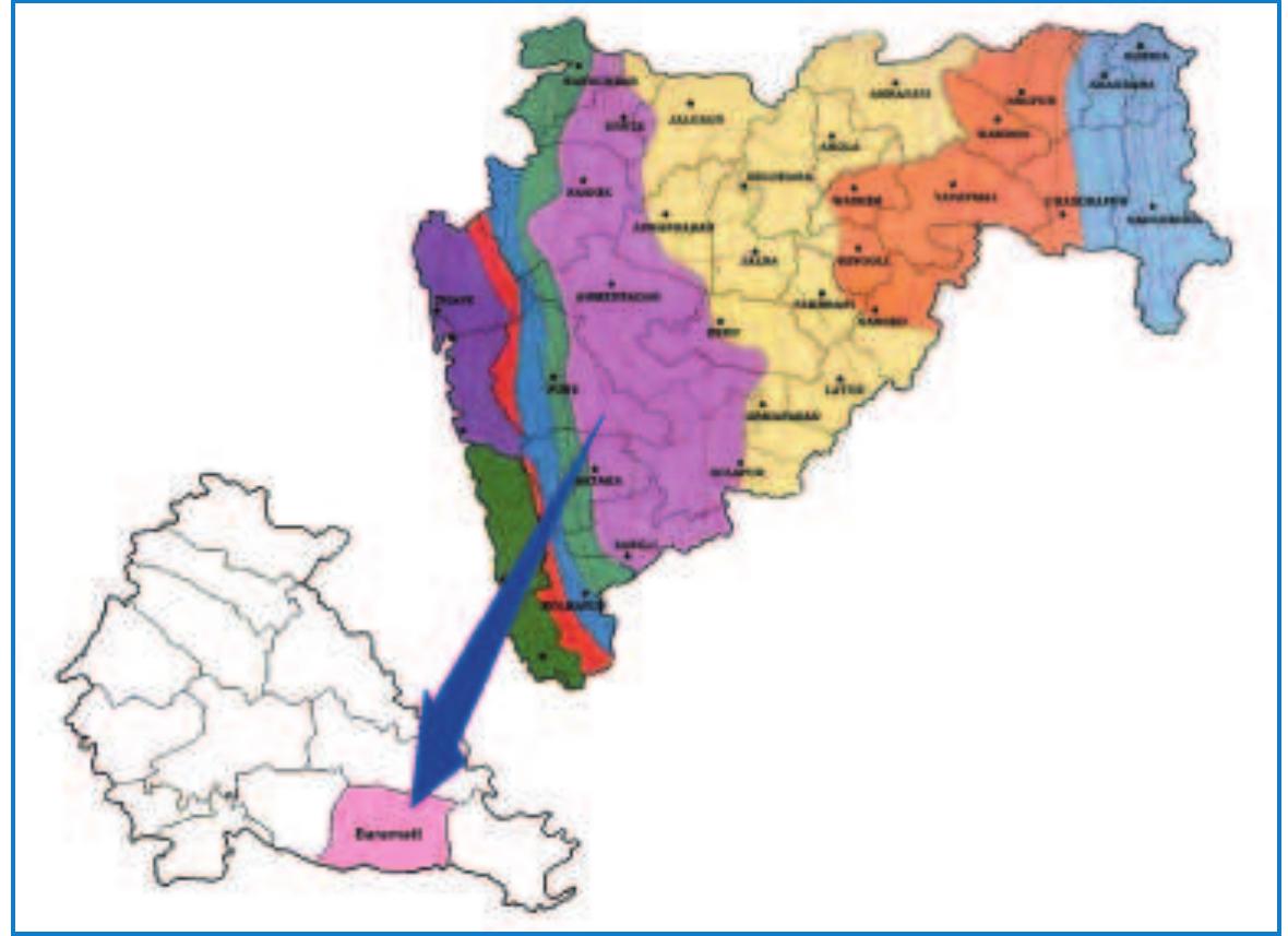 Agro-climatic zones of maharashtra showing location of